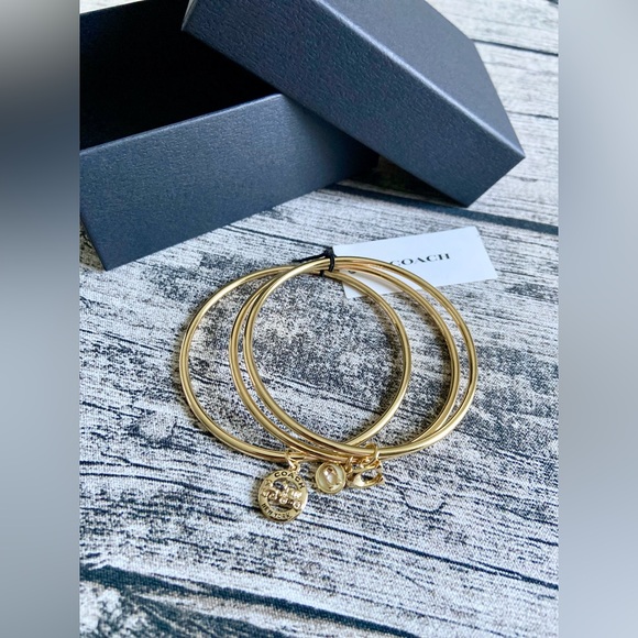 Coach | Jewelry | Nwt Coach Set Of 3 Bangle Bracelets With Charms ...